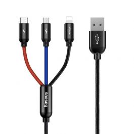 Kabel Baseus Three Primary Colors 3-in-1 USB For Lightning + Micro ...